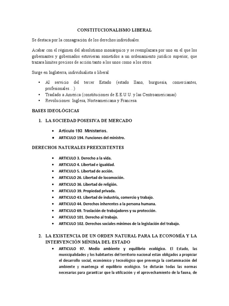 CONSTITUCIONALISMO LIBERAL Exposición 2 | PDF | Constitución ...