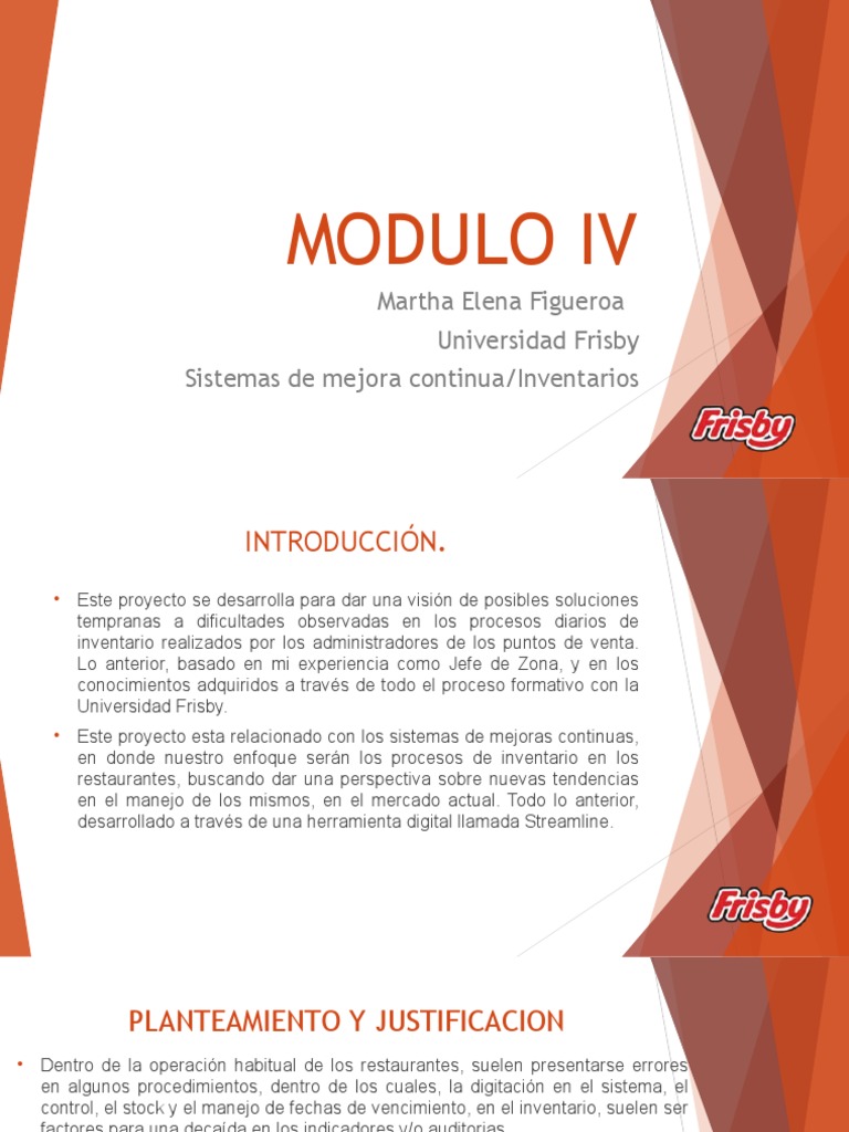 Modulo Iv: Martha Elena Figueroa Universidad Frisby Sistemas de Mejora Continua/inventarios ...