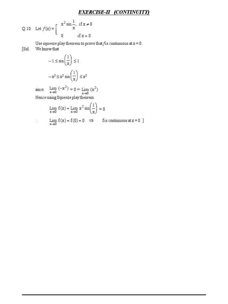 Limit Continuity Derivability of Function (CONTINUITY) (Sol) | PDF | Function (Mathematics ...