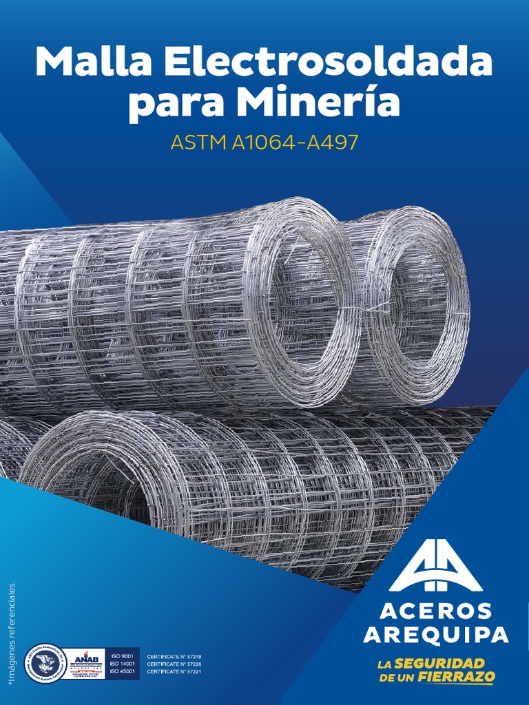 Malla Electrosoldada para Minería ASTM A1064 | PDF | Acero | Materiales