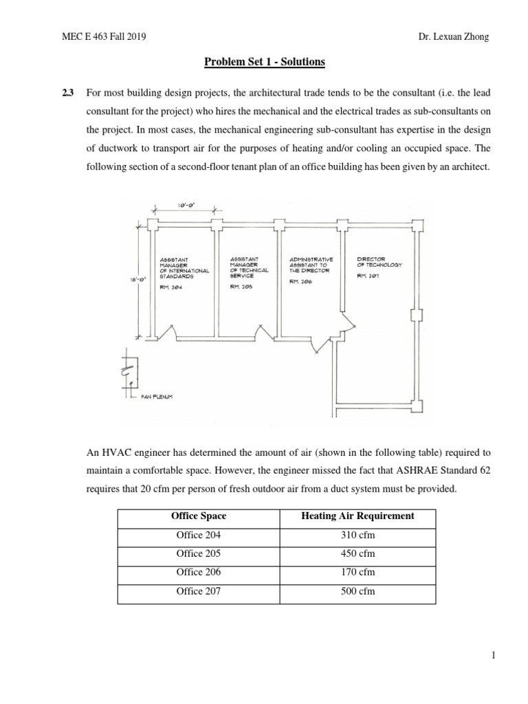 Solutions Problem Set 1 PDF | PDF | Duct (Flow) | Combustion