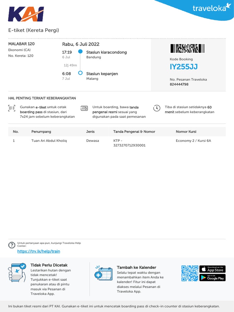 TRAIN AWAY E-Ticket | PDF