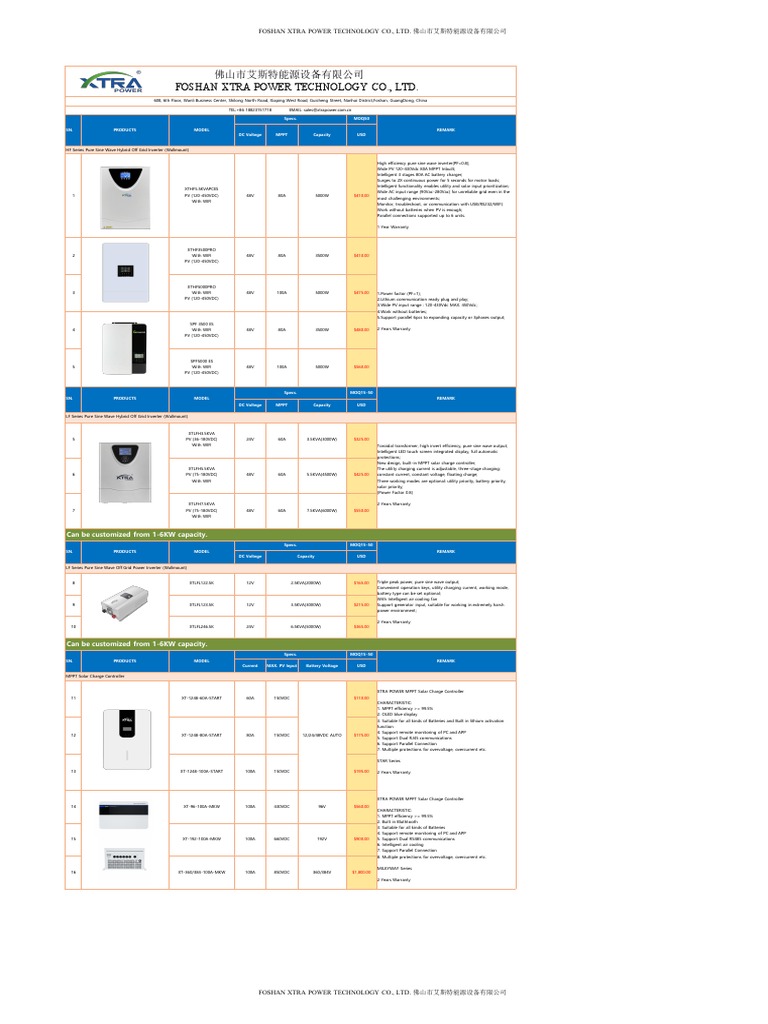 Xtra Power Solar Products Off Grid 2022 11 | PDF | Photovoltaics ...