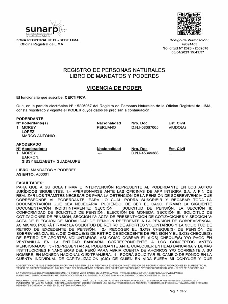 VIGENCIA de poder | PDF