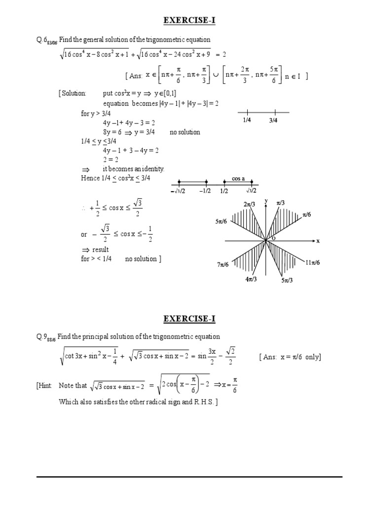 Trig 2 Trigonometric Equations And Inequations Sol Pdf Trigonometric Functions Equations