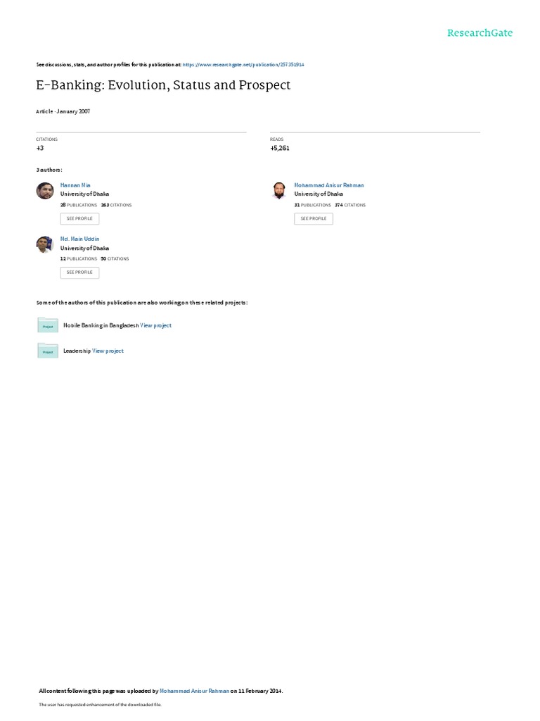 E Banking Pdf Online Banking Banks Banking