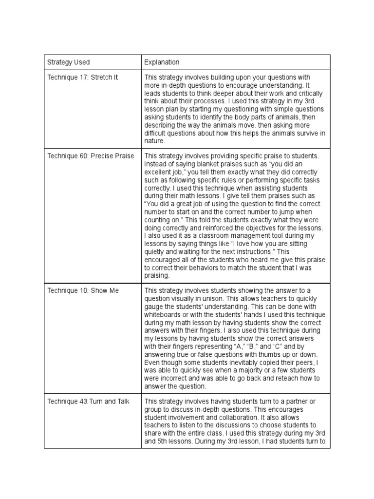 Lemov Strategies | PDF | Classroom Management | Cognitive Psychology