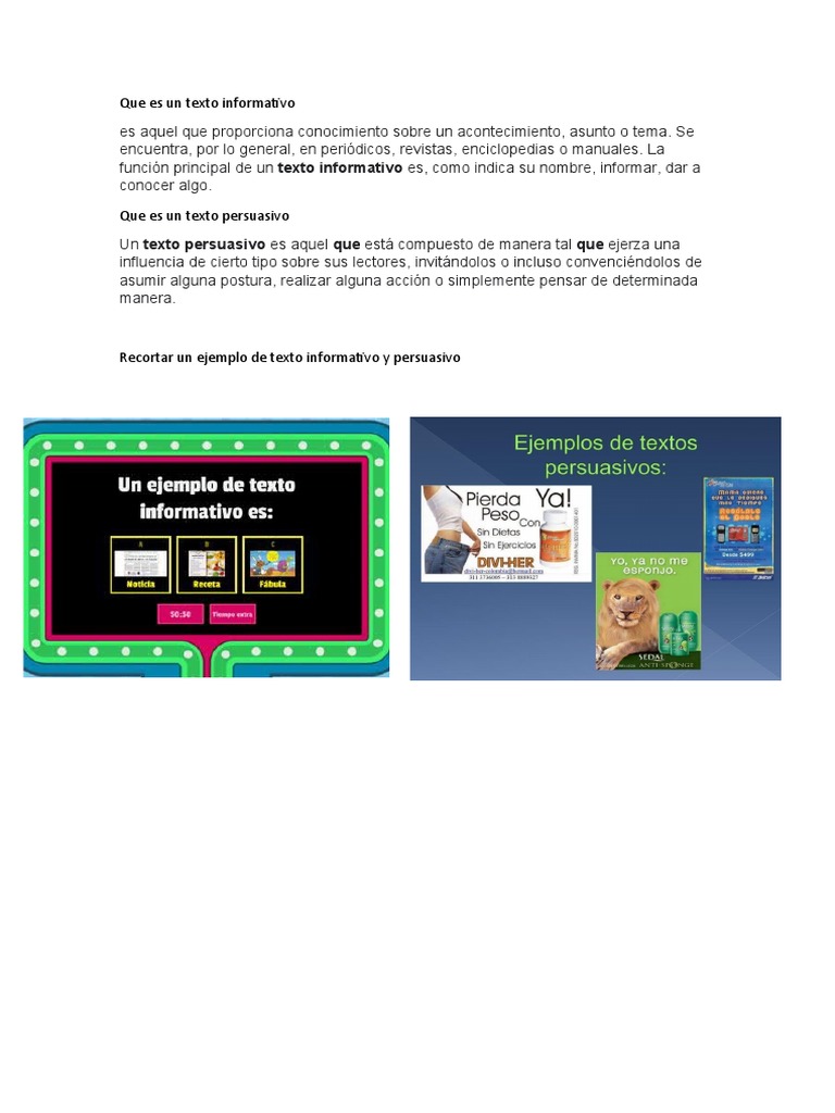 Que Es Un Texto Informativo | PDF