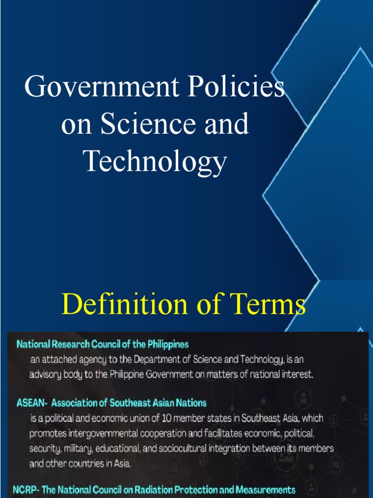 Lesson 2.1 Government Policies On Science and Technology | PDF ...
