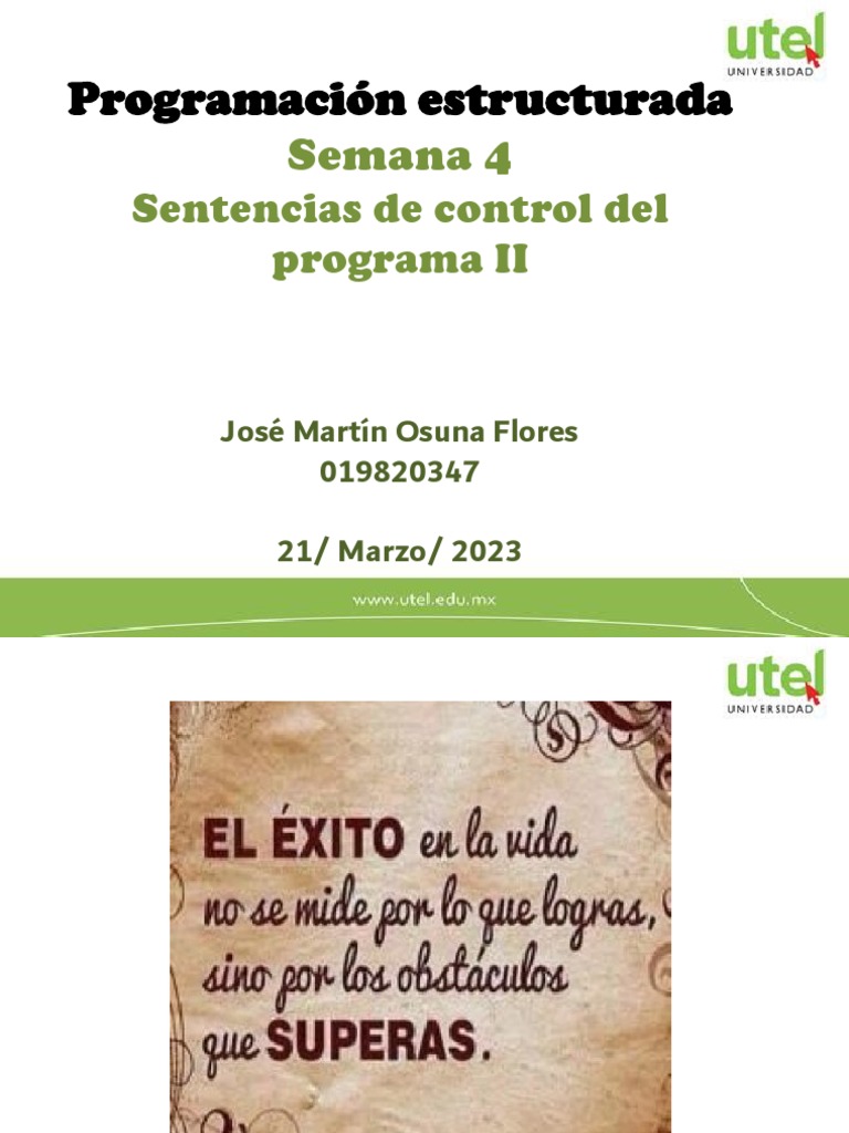 Programación Estructurada - Semana 4 OC | PDF | Informática teórica | Ingeniería de Sistemas