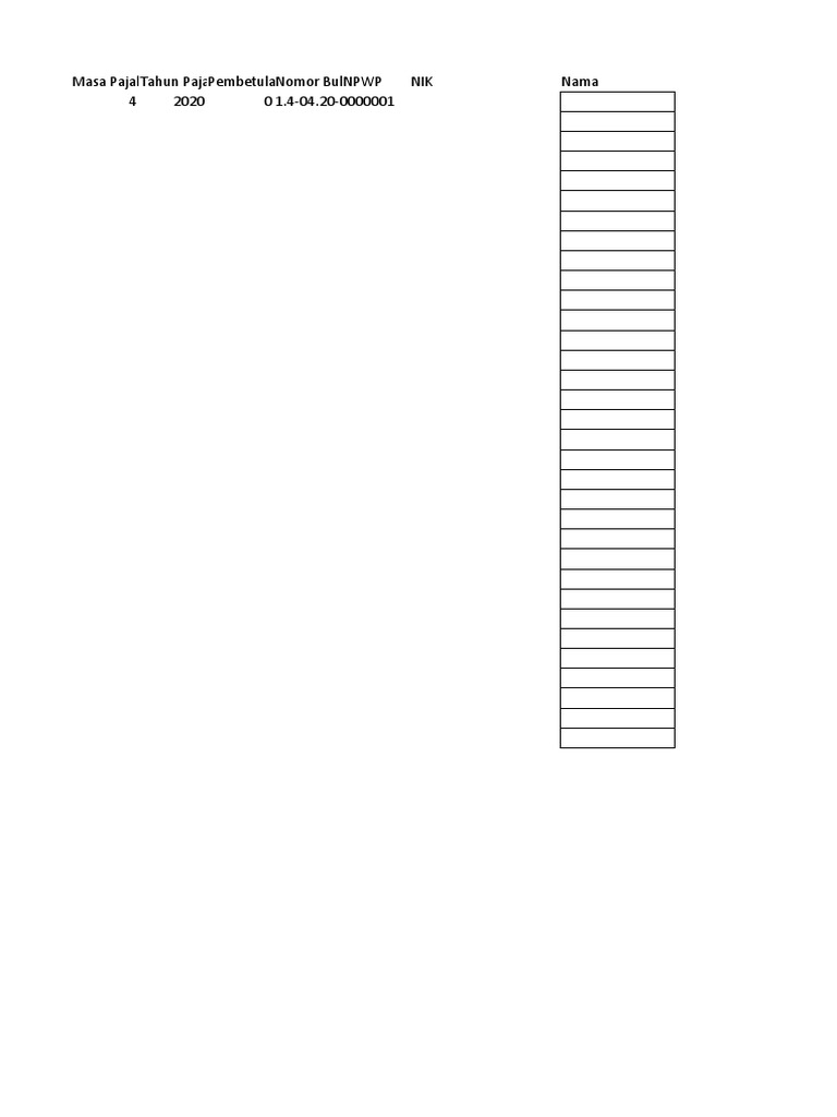 Contoh Rekap Pajak | PDF