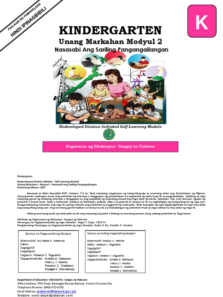 Redeveloped Kindergarten Worksheet Q1 - W2 | PDF