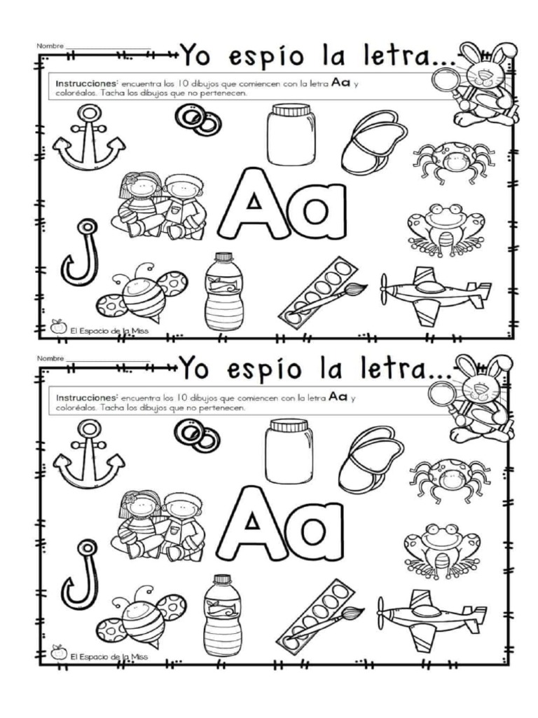 Descubre Elementos Con La Letra A | PDF