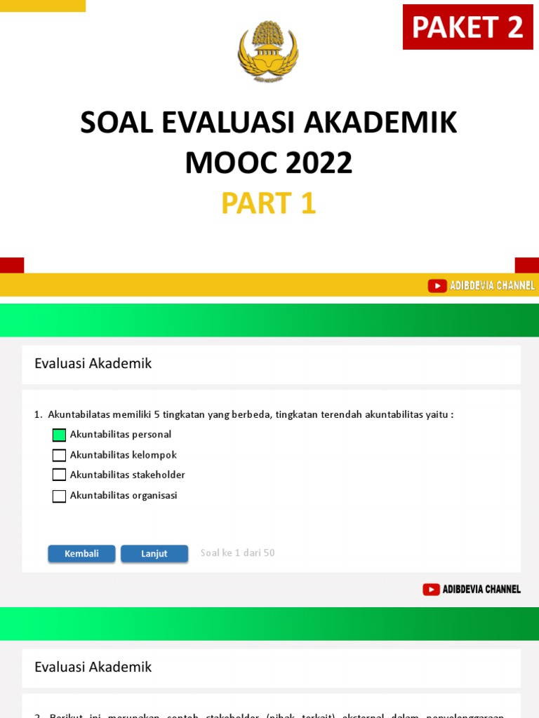 Soal MOOC Final Paket 2 | PDF