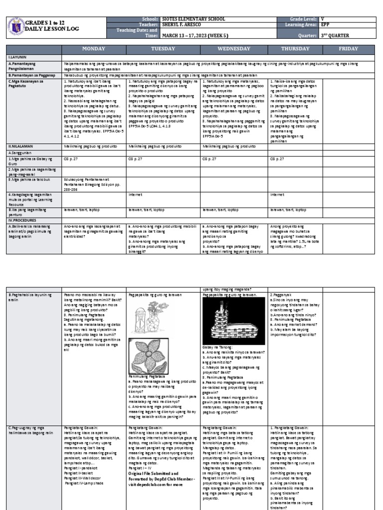 DLL_EPP 5_Q3_W5 | PDF