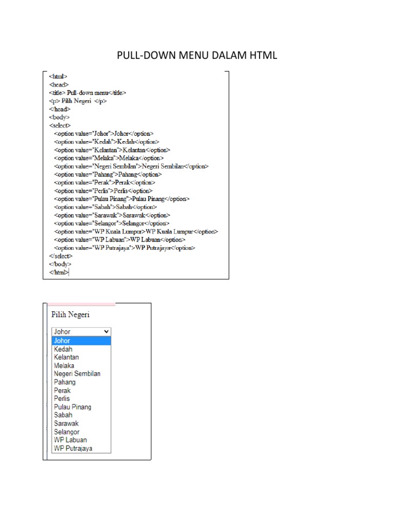 Pull-Down Menu | PDF