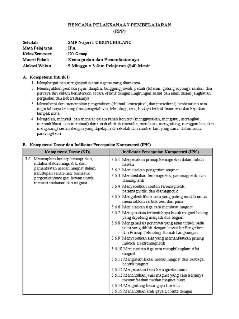 RPP Semester 2 | PDF