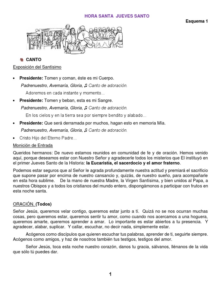 HORA SANTA Jueves Santo | PDF | eucaristía | Amor