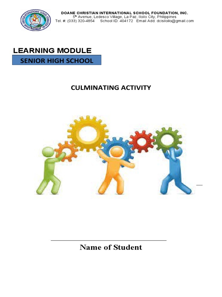 Culminating Act 1 | PDF | Rubric (Academic) | Learning