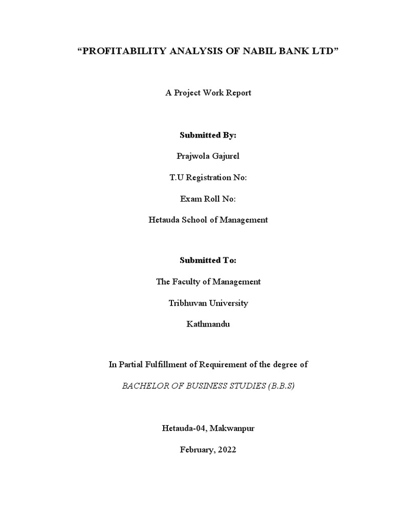 Profitability Analysis of Nabil Bank | PDF | Banks | Return On Equity