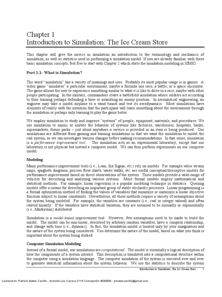 Chapter 01 Simulation Modeling With SIMIO A Workbook | PDF | Conceptual Model | Simulation