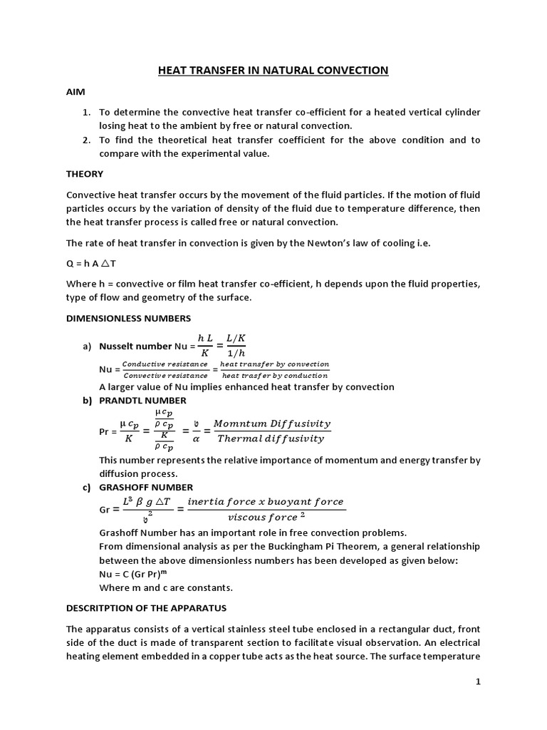 Exp. 2 HEAT TRASFER IN NATURAL CONVECTION | PDF | Heat Transfer ...