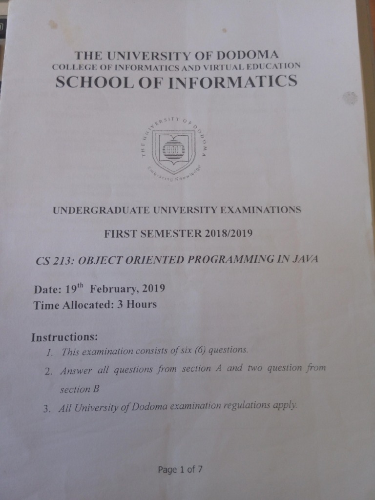 Java UE2018-2019 | PDF