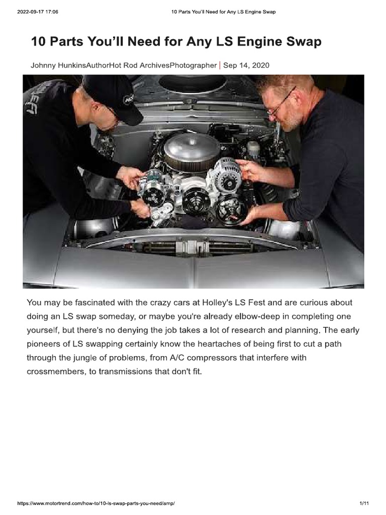 10 Parts You'll Need For Any LS Engine Swap | PDF