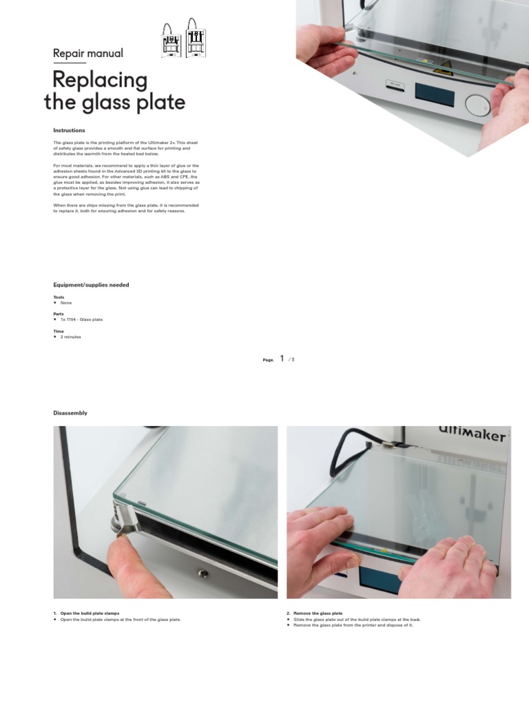 Ultimaker 2+ Glass Plate Guide | PDF