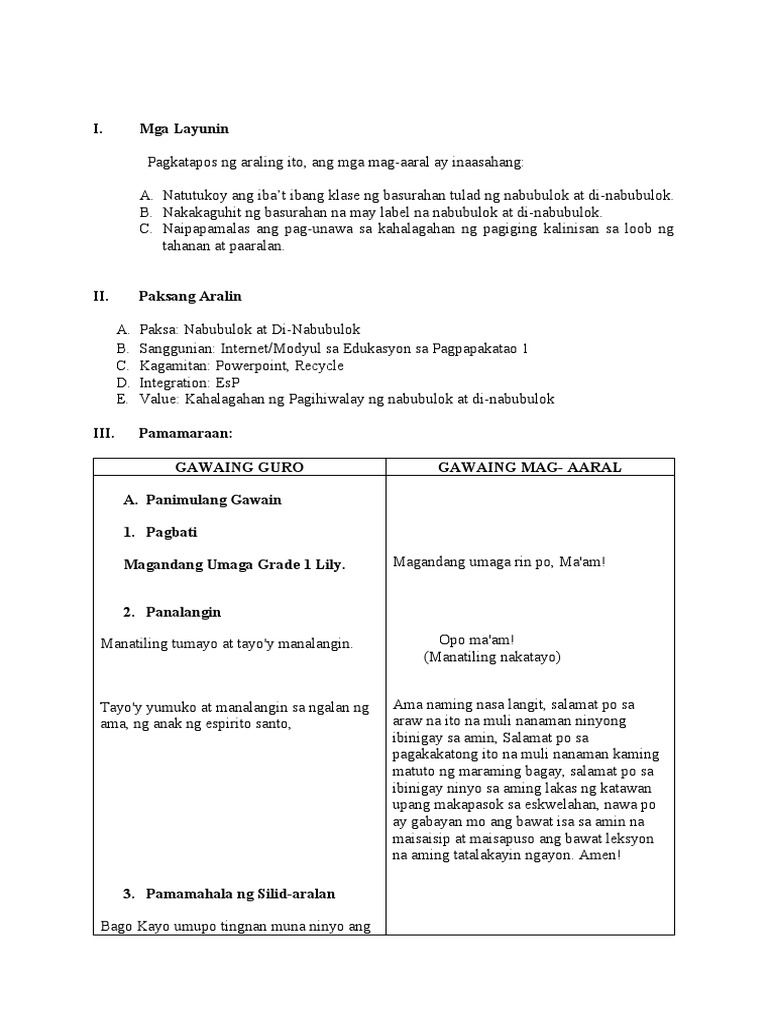 DLP in Esp Grade 1 Rosal | PDF