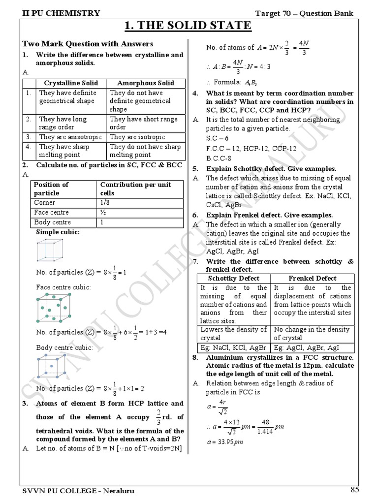 Ii Pu Chemistry Material | PDF | Crystal Structure | Solubility