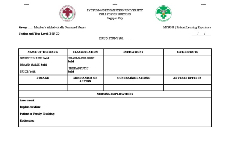 Drug Study Outline | PDF
