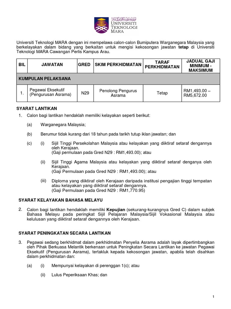 Iklan Jawatan N29 | PDF