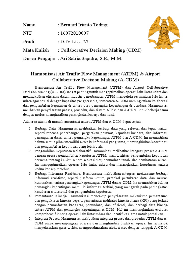 Harmonisasi Air Traffic Flow Management & Airport Collaborative ...