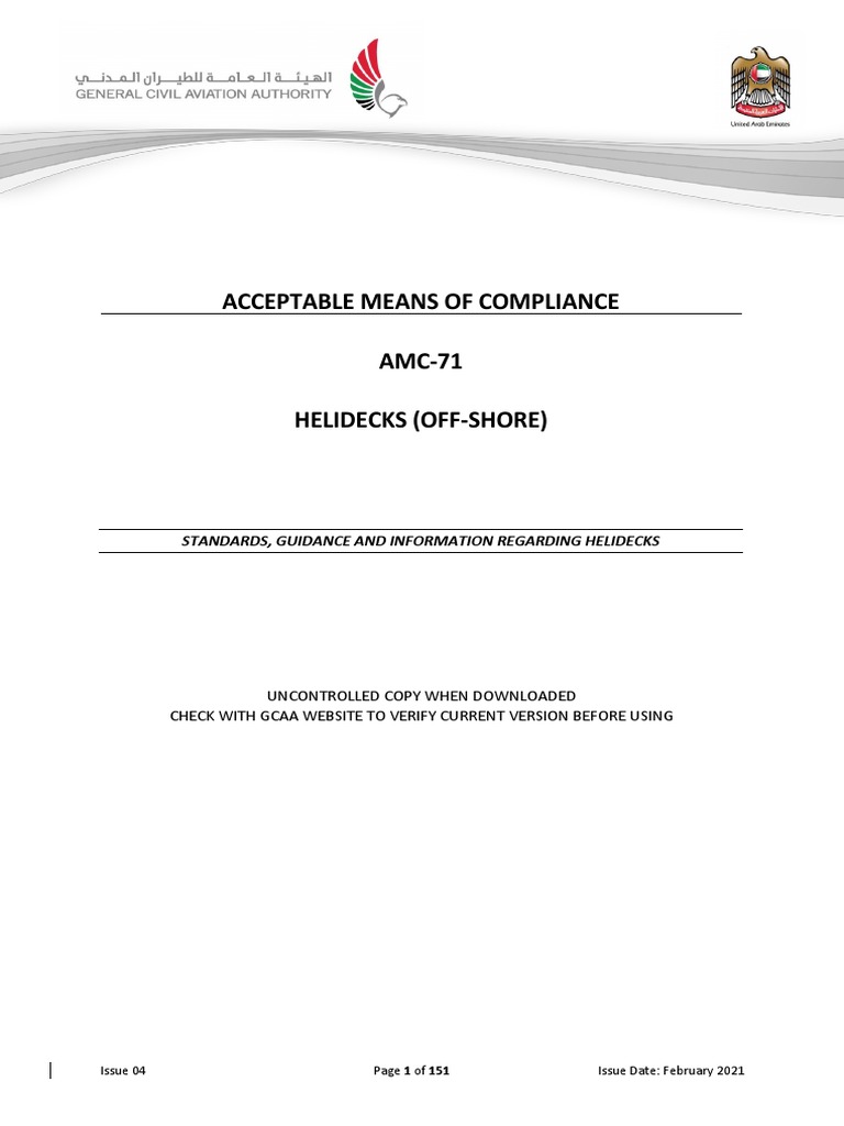 Acceptable Means of Compliance AMC-71 Helidecks (Off-Shore) : Standards, Guidance and ...