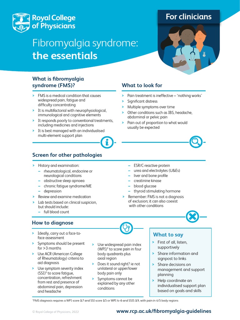 Information Sheet For Clinicians - 0 | PDF | Fibromyalgia | Symptoms ...