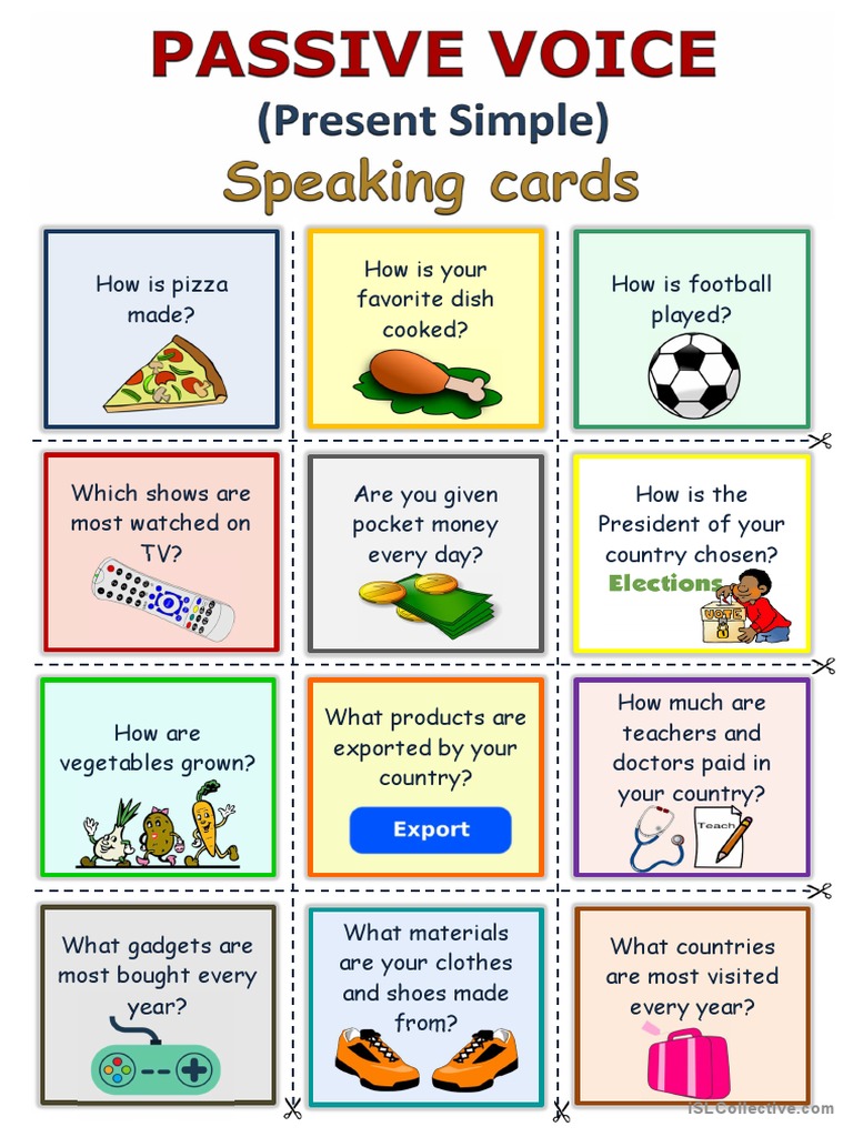 PASSIVE VOICE (Present Simple) - Speaking Cards | PDF