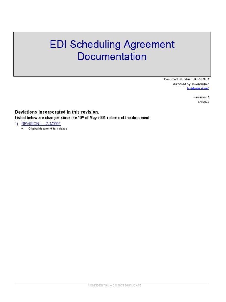 Scheduling Agreement Documentation | PDF | Electronic Data Interchange ...