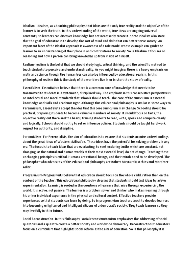 Idealism - Ideal-WPS Office | PDF | Constructivism (Philosophy Of Education) | Philosophy Of ...
