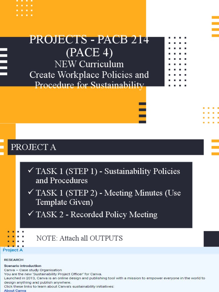Projects - Pacb 214 (PACE 4) : NEW Curriculum Create Workplace Policies ...