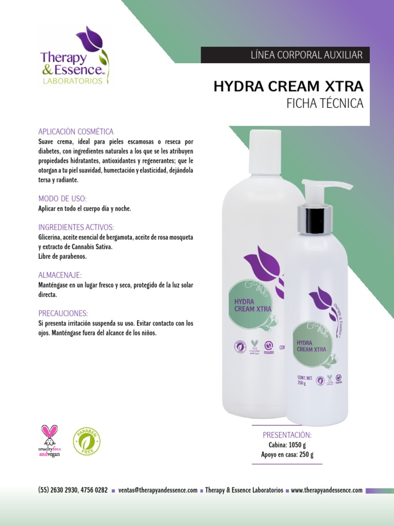 Ficha Hydra Cream Xtra | PDF