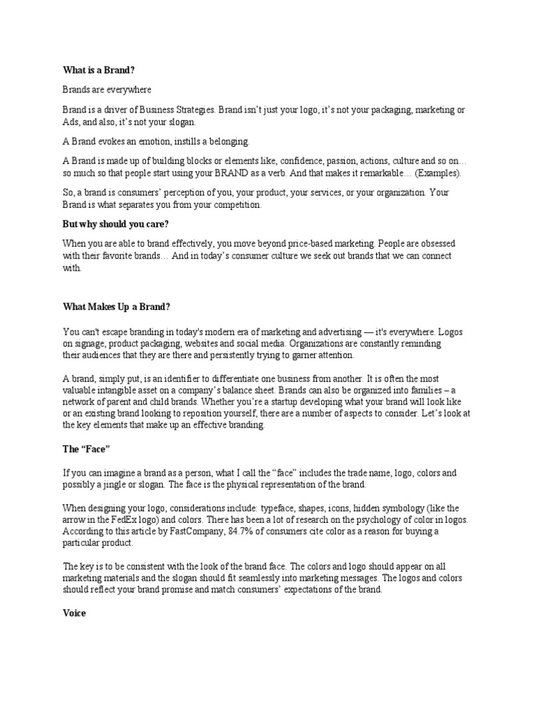 What Makes Up A Brand | Download Free PDF | Brand | Marketing