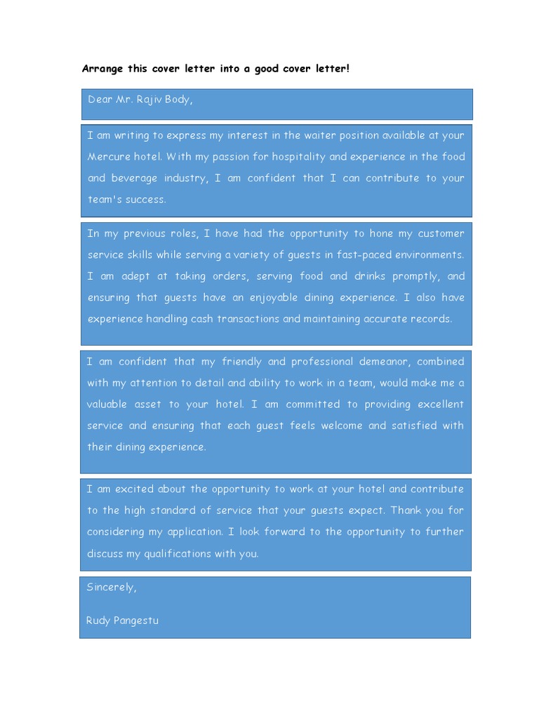 Application Letter Task 1 | PDF