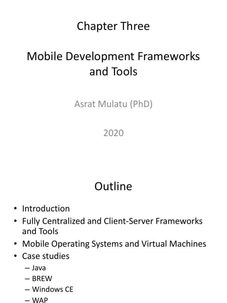 CH 3 - Mobile Development Frameworks and Tools | PDF | Android (Operating System) | Application ...