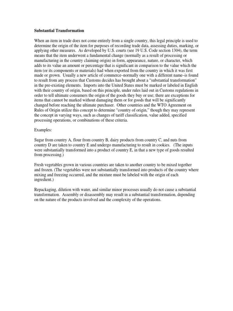 Substantial Transformation PDF
