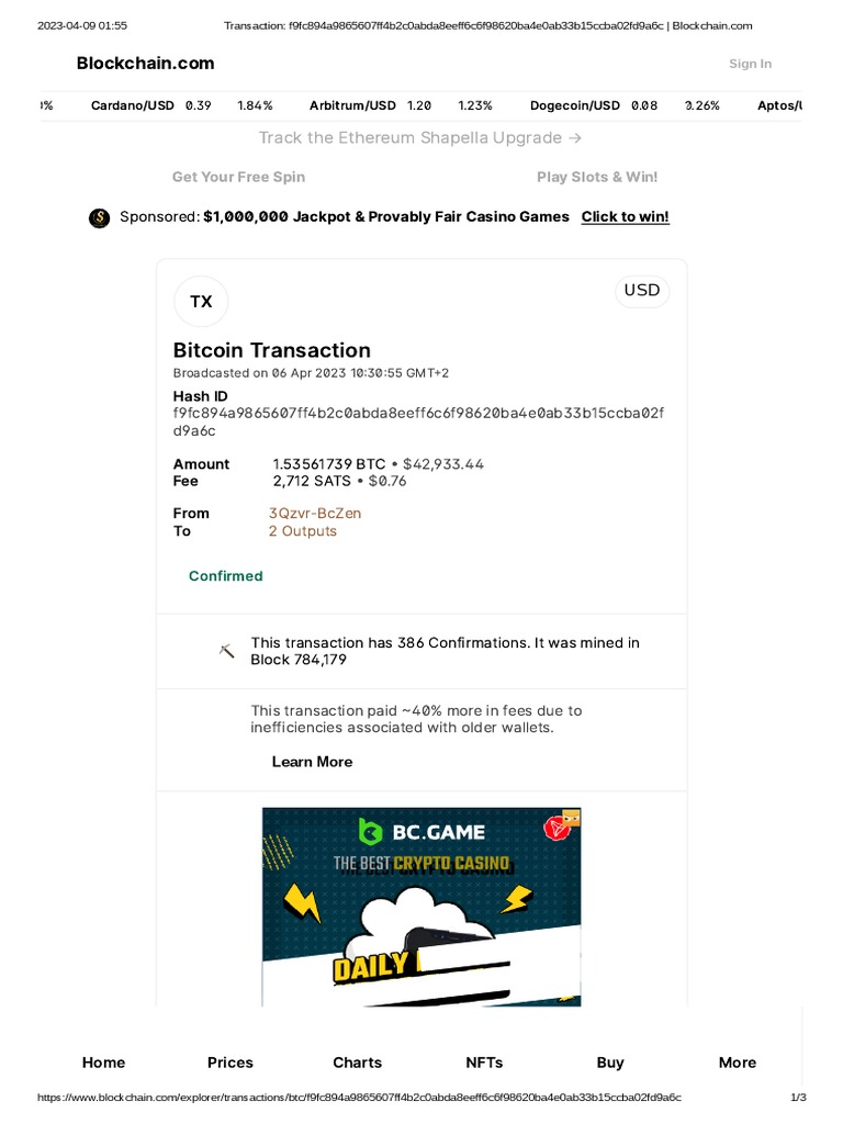 Transaction | PDF | Bitcoin | Finance & Money Management