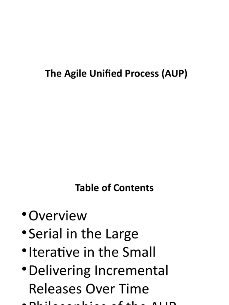 The Agile Unified Process (AUP) | PDF | Agile Software Development | Software Engineering
