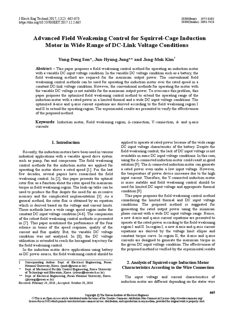 Advanced Field Weakening Control For Squirrel-Cage | PDF | Electric ...