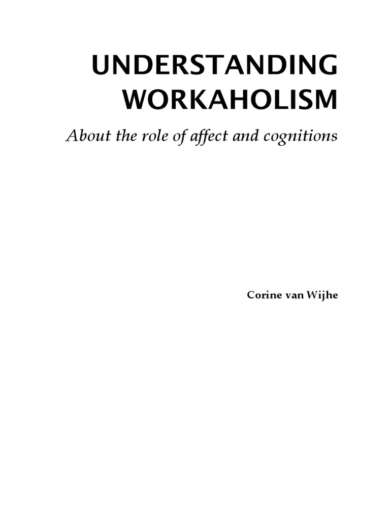 Understanding Workaholism: Affect & Cognition | PDF | Rational Emotive ...