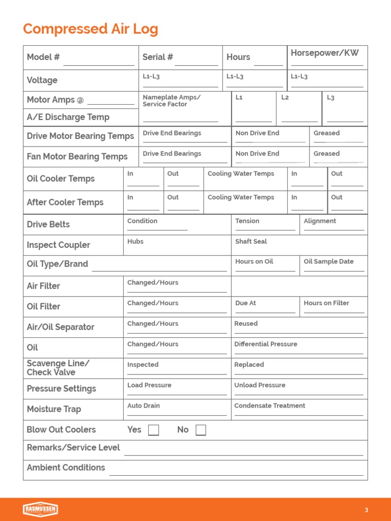 Compressed Air Log | PDF